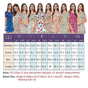 MINANUO Summer Short Sleeve Nightgowns for Women Adults Soft Maternity Sleepwear Petite Night Shirt Womens Loungewear Ladies Cozy Sleepshirt Nightwear(Blue Space, S)