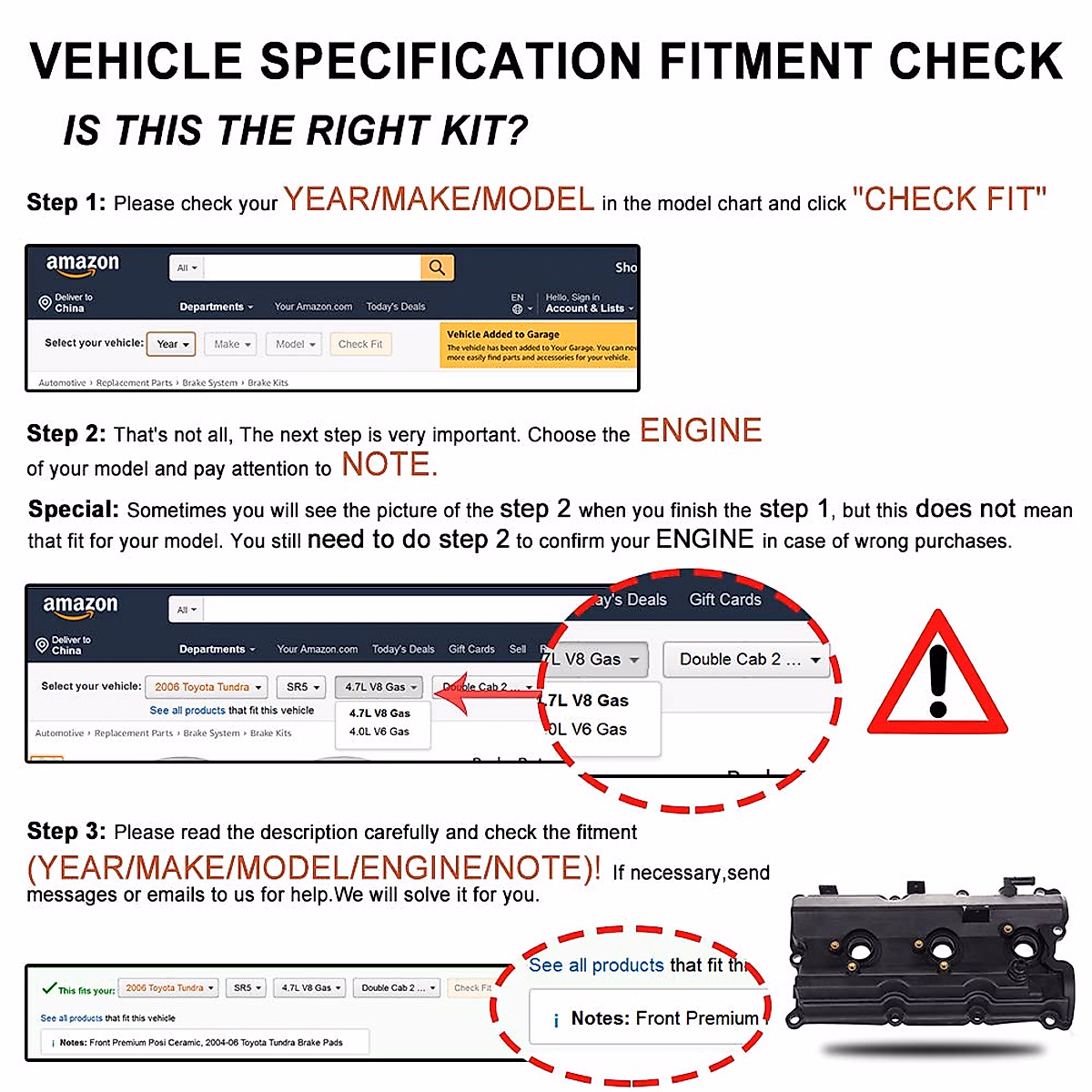 ECCPP Engine Valve Cover Gasket 4S4Z6582C for 2005-2008 for Ford Escape for Ford Focus Transit Connect for Mercury Mariner 4S4Z6582CA Valve Cover Gasket Kit