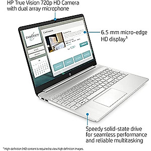 HP 15.6" HD Laptop Computer 2022, AMD Athlon Silver 3050U (Beats i3-7100U) Up to 3.2GHz, 16GB RAM, 256GB SSD, Webcam, USB-C, Wins 10 W/ 1 Year of Microsoft365, Mouse, Sleeve, Silver