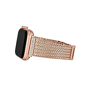 Anne Klein Mesh Fashion Band for Apple Watch, Secure, Adjustable, Apple Watch Replacement Band, Fits Most Wrists (42/44/45mm, Rose Gold),WK-1015RGRG