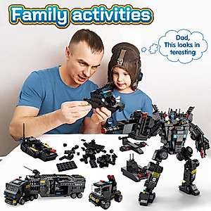 HISTOYE 2 in 1 Excavator or Robot Building Toys Kit Building Blocks Set for Kids 6-12 Erector Set for Boys Age 8-12 Engineering STEM Projects Building Toy Gift for 6 7 8 9 10 11 12 Year Old Boys Kids