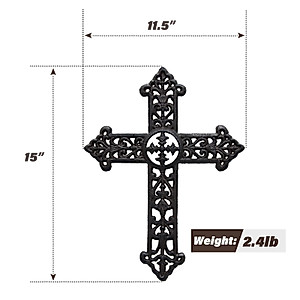 Ontrip Metal Crosses Wall Decor, Crosses Wall Decor 15'', Hanging Crosses Wall Decor, Celtic Cross Wall Decor, Gifts for Families and Friends