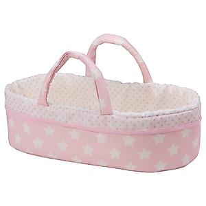 Adora Adoption Babies Essentials, 8-Piece Adoption Baby Doll Accessories and Bunny Toy includes Pink Bassinet, Ruffled Onesie, Headband, Blanket, and Bottle Birthday Gift For Ages 3+ - It's A Girl