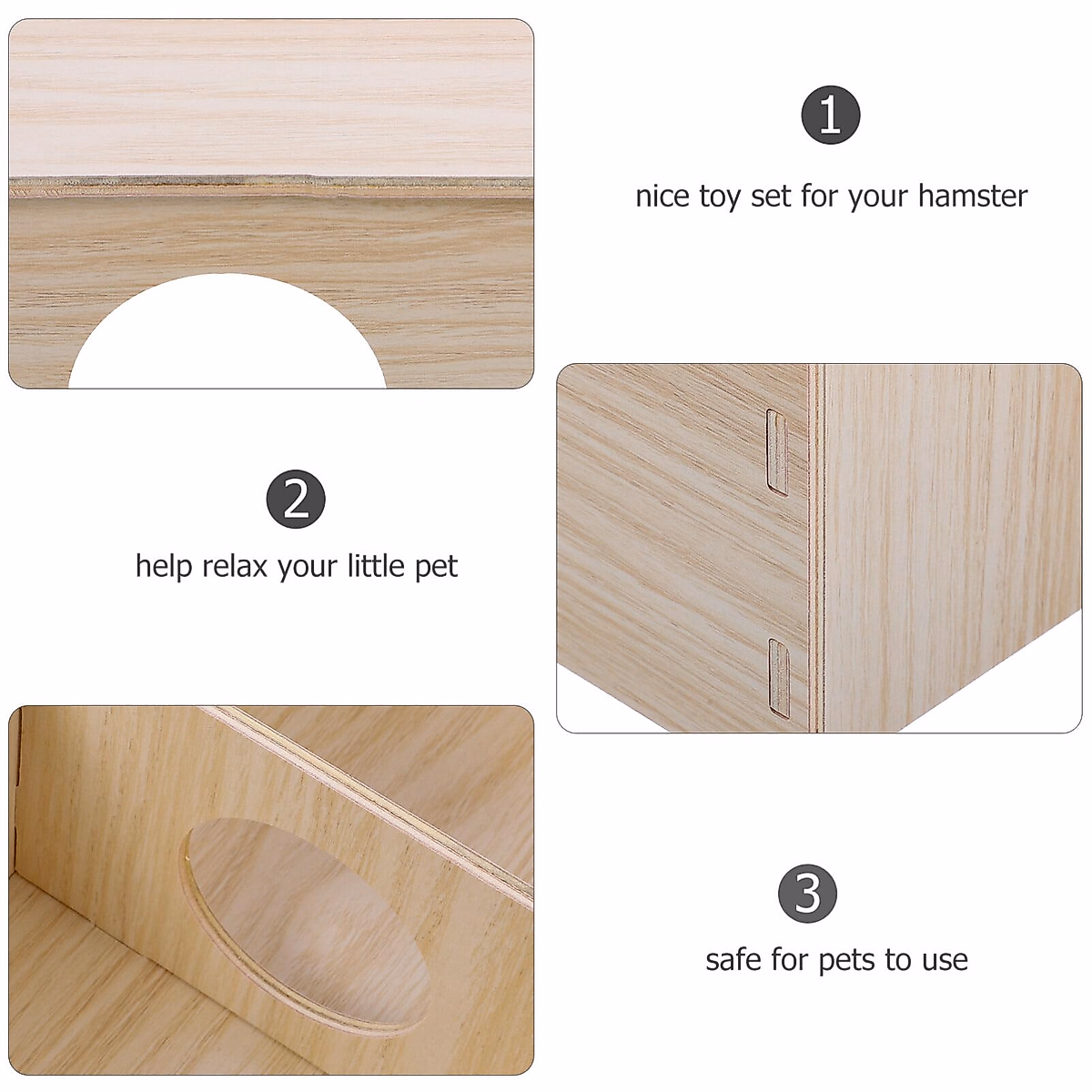 POPETPOP Guinea Pig Maze Hamster Houses and Hideouts Wood Small Animal Hideout 2 Chamber Hamster Hideout Hamster Hut Hideout Squirrel Pineapple Bed Toys Keep Warm Wooden Hamster Cage