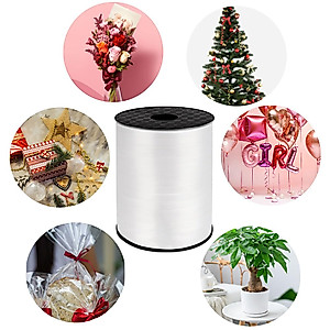 Christmas White Curling Ribbon for Gift Wrapping Ribbon White Ribbon for Gift Wrapping 500 Yards Halloween Balloon String Ribbon Balloon Ribbon String Gift Ribbon Thin Ribbon for Balloons Gift Wrap