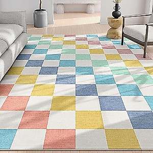 Well Woven Apollo Flatwoven Modern Squares Multi Blue 7'10" x 9'10" Area Rug