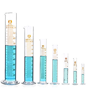 10ml Graduated Glass Cylinders (3/Pack), Measuring Glass Test Jars Borosilicate 3.3 Glass, Single Metric Scale for Lab Research Industry Teaching Brewing Wine Making Kitchen
