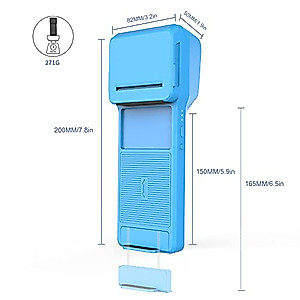 Back Clip Bluetooth 58mm Thermal Receipt Printer and 1D/2D/QR Barcode Scanner Bluetooth 2 in 1 Work with iOS,Windows,Mac,Android