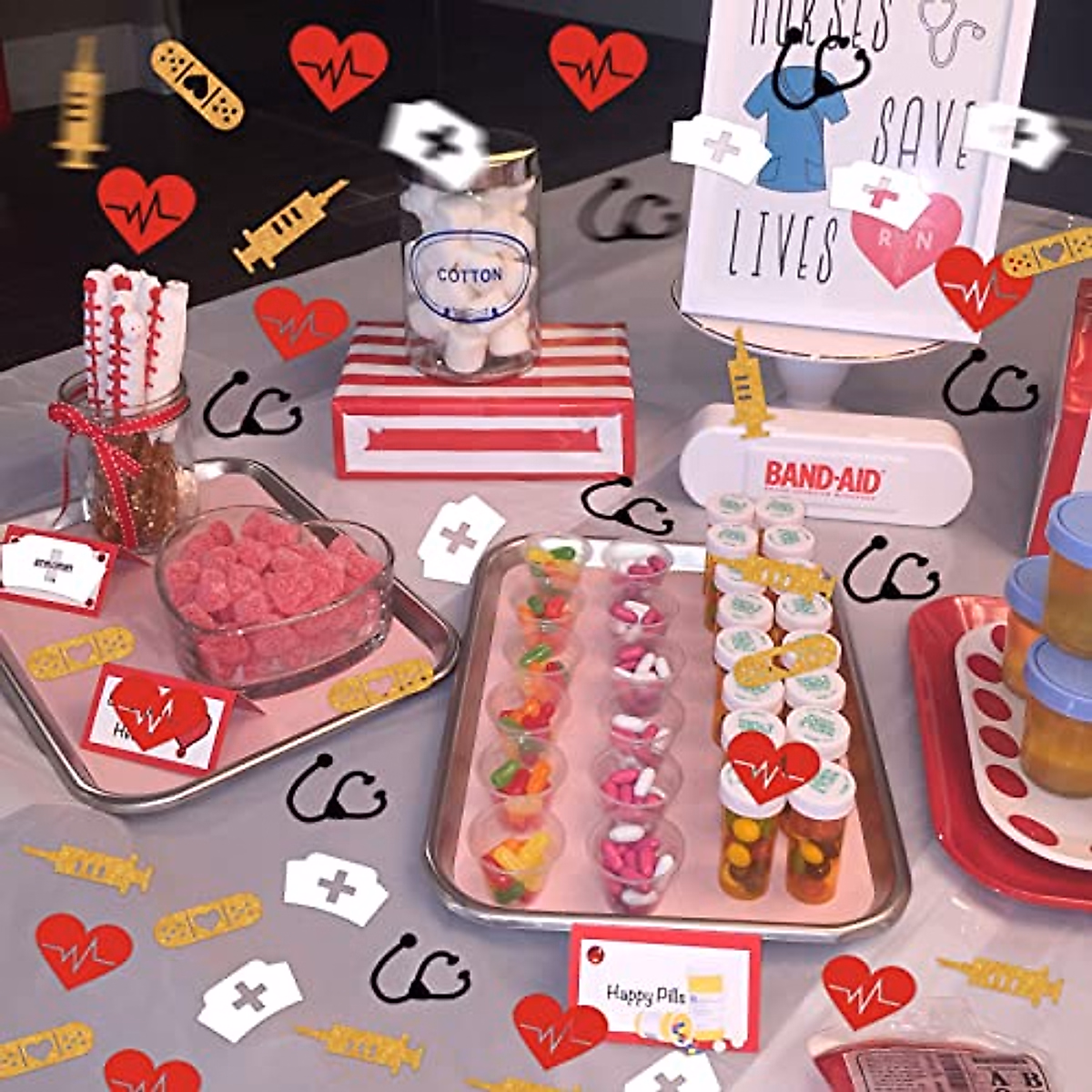 200 Pack Nurse Confetti - Nurse Party Table Decorations for Nursing Medical School Graduation Nurse Week Decor Retirement RN Party Supplies