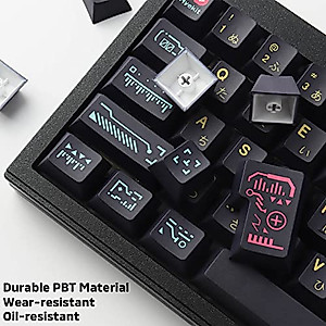 Hyekit PBT Keycaps 149 Keys Awaken Cyberpunk Keycaps Cherry Profile Dye-Sublimation Custom Keycaps for Cherry Gateron MX Switches Mechanical Keyboard US/UK Layouts (Japanese