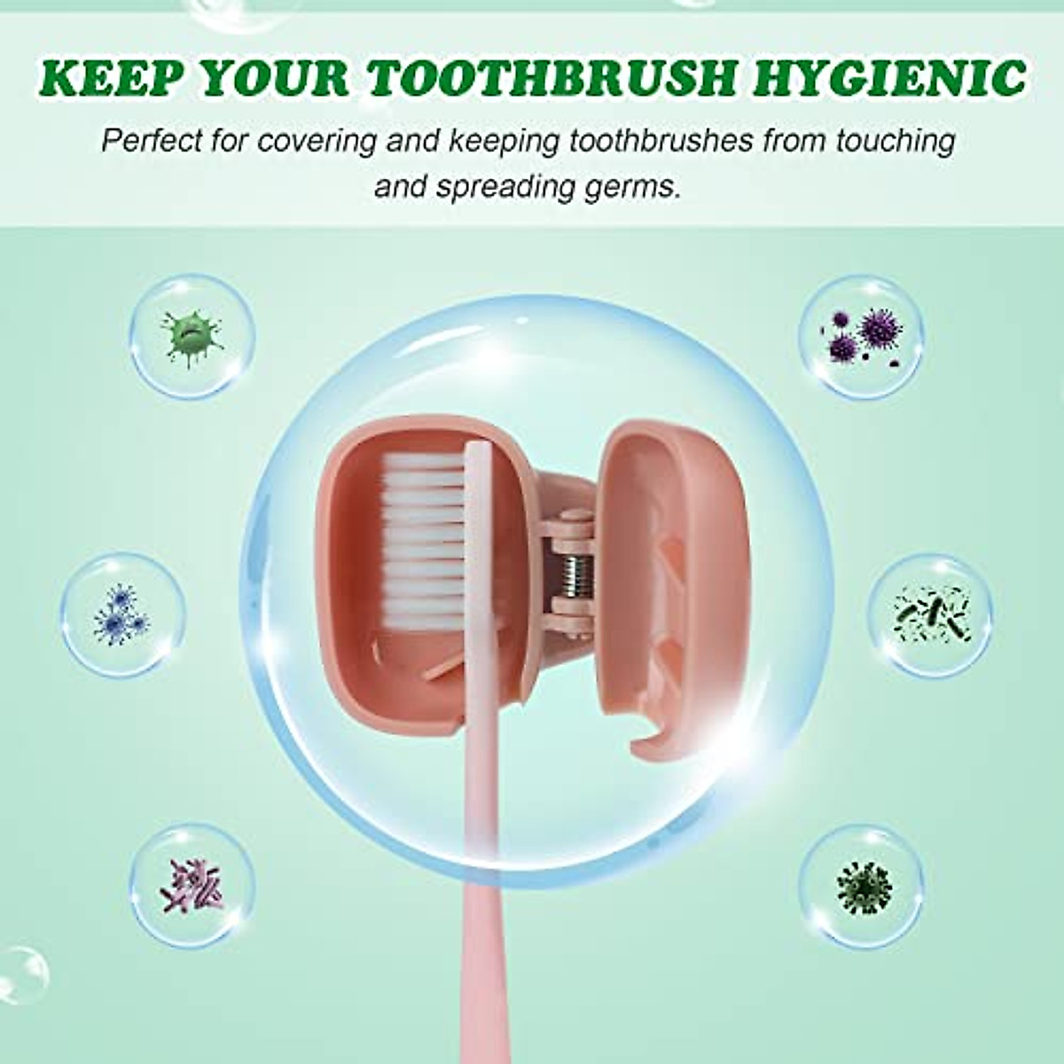 Toothbrush Protector Toothbrush Travel Holder -Toothbrush cover cap plastic clip for manual and electric toothbrushes for adults and kids - 8 pack