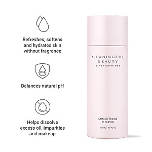 Meaningful Beauty Skin Softening Cleanser (Non-Foaming, Oil Free, Fragrance Free Wash), 6 Fl Oz