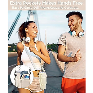 Water Bottle Carrier Bag with Phone Pocket for Stanley 40oz Tumbler with Handle Neoprene Water Bottle Holder Pouch with Adjustable Strap for Stanley Cup Accessories Bollus with Straw Cover & Carabiner