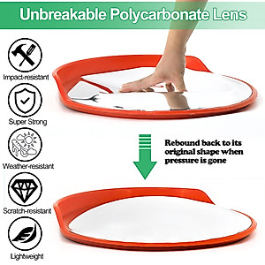 24" Security Mirror PC Convex Traffic Mirror Wide Angle Curved Safety Mirror Circular Pole Mount w/Adjustable Bracket for Outdoor Indoor Driveway Road Shop Garage Parking Lot Blind Spot Hidde