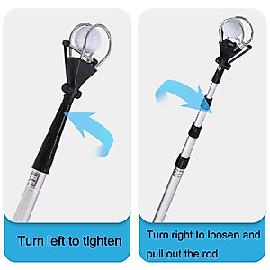 HOW TRUE Golf Ball Retriever, 12ft 15ft 18ft Aluminum Alloy Golf Ball Retriever Telescopic for Water Golf Ball Picker Grabber Golf Accessories Golf Gift (12ft)