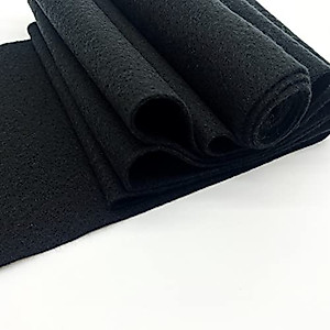 Acrylic Felt Fabric Pre Cuts, Half Yard, 72 by 18 inches in Length by Ice Fabrics - Black