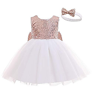 LZH Flower Girl Dress Baby Toddlers Sequin Dress Tutu Kids Party Dress Bridesmaid Wedding Gown