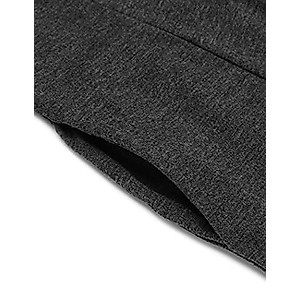 COOFANDY Men's Long Hooded Cardigan Ruffle Shawl Collar Open Front Lightweight Drape Cape Overcoat with Pockets Dark Grey