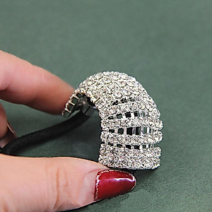 Xiwstar 5Pcs Women's Hair Bands Fashion Crystal Rhinestone Hair Ties Hairties Scrunchies Hair Accessories Ponytail Holder