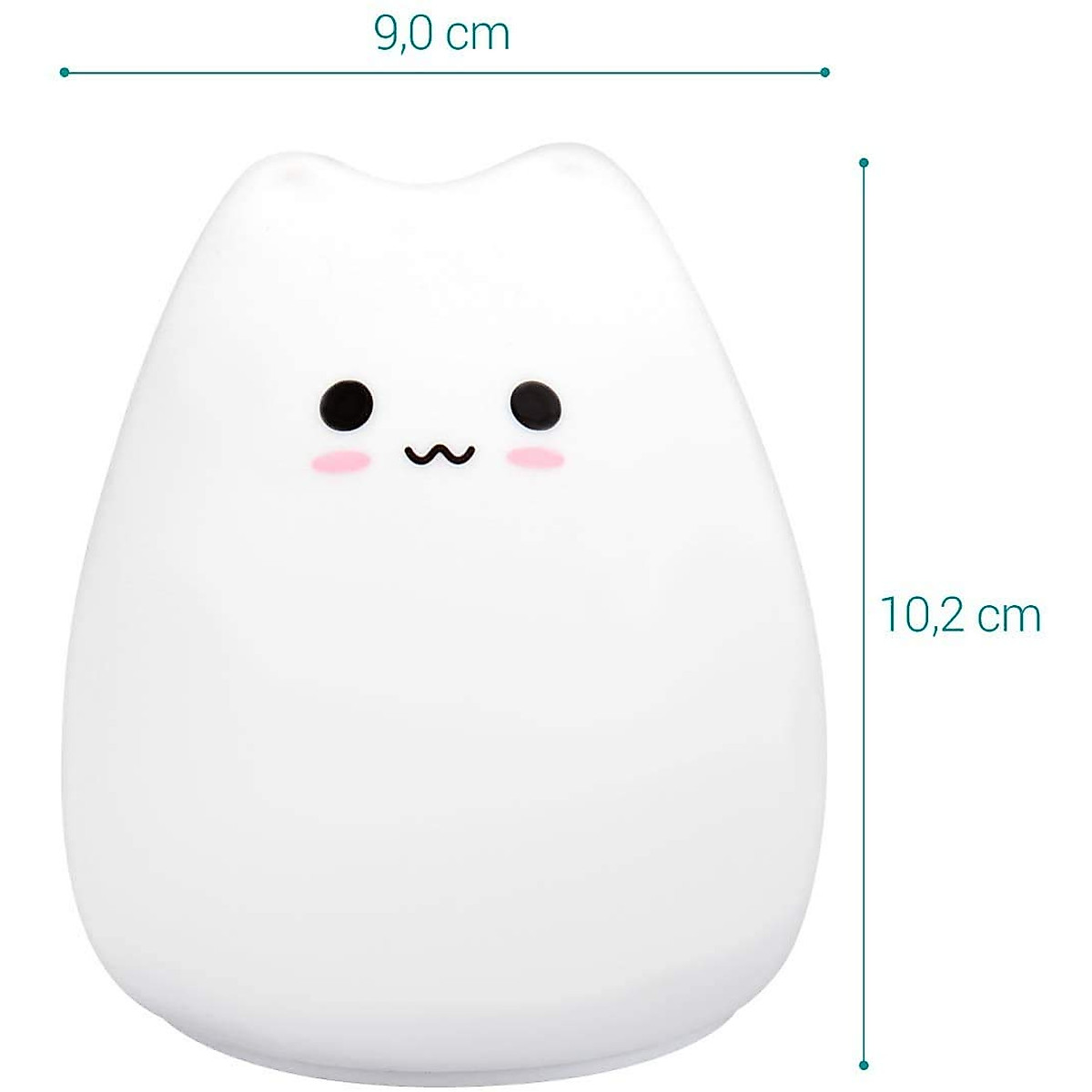 SunPlusPower Cute Kitty Night Light, Cat Night Lamp Animal Silicone Lamps with Touch Sensor -Portable Color Changing Glow Soft Cute Christmas Kitty Silicone Nightlights for Women Teen Girls Baby