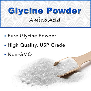 Glycine Powder (2 lbs) - Promotes Restful Sleep, Muscle Energy and Strength, Memory and Cognition Support (Resealable Bag)