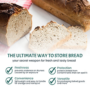 Reusable Plastic Bread Bags for Homemade Bread - 100 Pack Clear Bread Bag with Ties For An Airtight Moisture-free Preservation and Storage- Bread Loaf Bags for Home Bakers and Bakery Owners