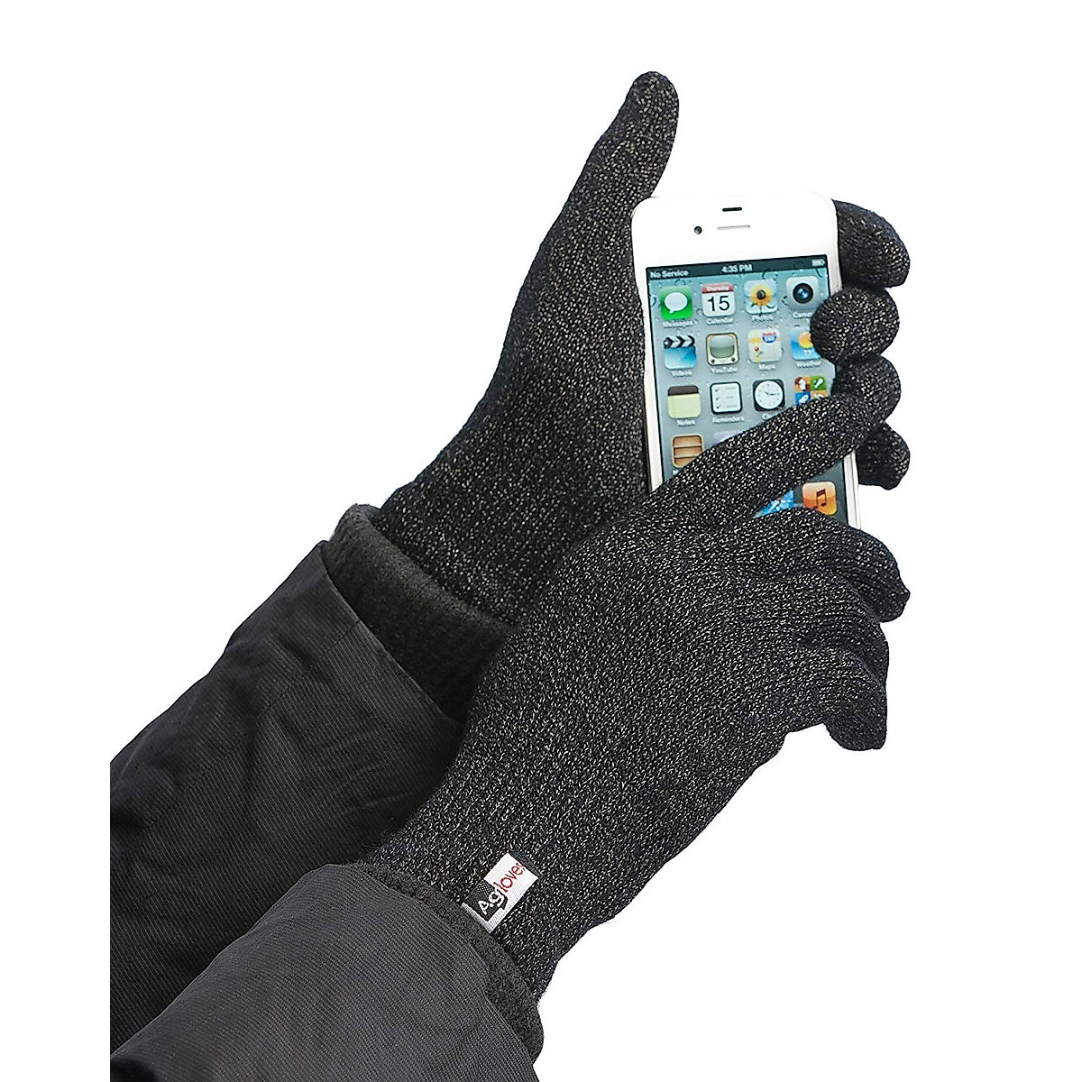 Agloves Sport M/L touchscreen gloves, iPhone gloves, texting gloves Black M/L