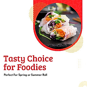 Cathay Fresh Spring Roll Rice Paper Wrappers, Rice Paper Wrappers for Fresh Rolls-30 Sheets, Non-GMO, Gluten-Free, Low Carb, Vietnamese Summer Wrap with Natural Ingredients, Veggie Wrap (Round, 22cm)