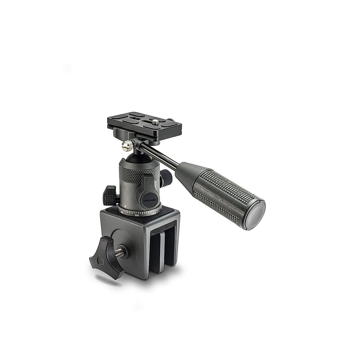 VANGUARD VEO2BH-50WM Metal Window Mount with Ball Head with Removeable Pan Handle and Arca Compatible Quick Release Plate,Dark Grey