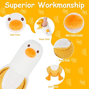 Banana Duck Plush Toy-12'' Weighted Duck Stuffed Animals, Elastic Duck Plush Stuffed Animals Banana Plushie Hugging Pillow, Throw Pillow, Body Pillow, Room Decoration Gift for Kids Girls Boys