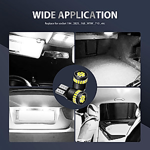 QODOLSI Led License Plate Light, 194 168 2825 W5W T10 Led Bulb, Led Interior Car Lights, Tail Light Bulb, Dome Light, Reverse Light Bulb, Car Door Lights, Universal for Most Cars (White #2PCS)