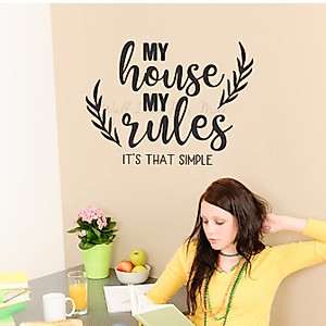 House Rules Decal for Walls Inspirational Wall Quote Family Room Decor Lettering Removable Sticker Made in The USA