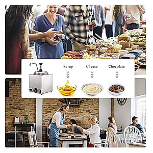 Commercial Cheese Warmer Dispenser, Stainless Steel Chocolate Dispenser with 30-110℃ Temperature Adjustable, 2.5L Capacity Professional Chocolate Sauce Warmer