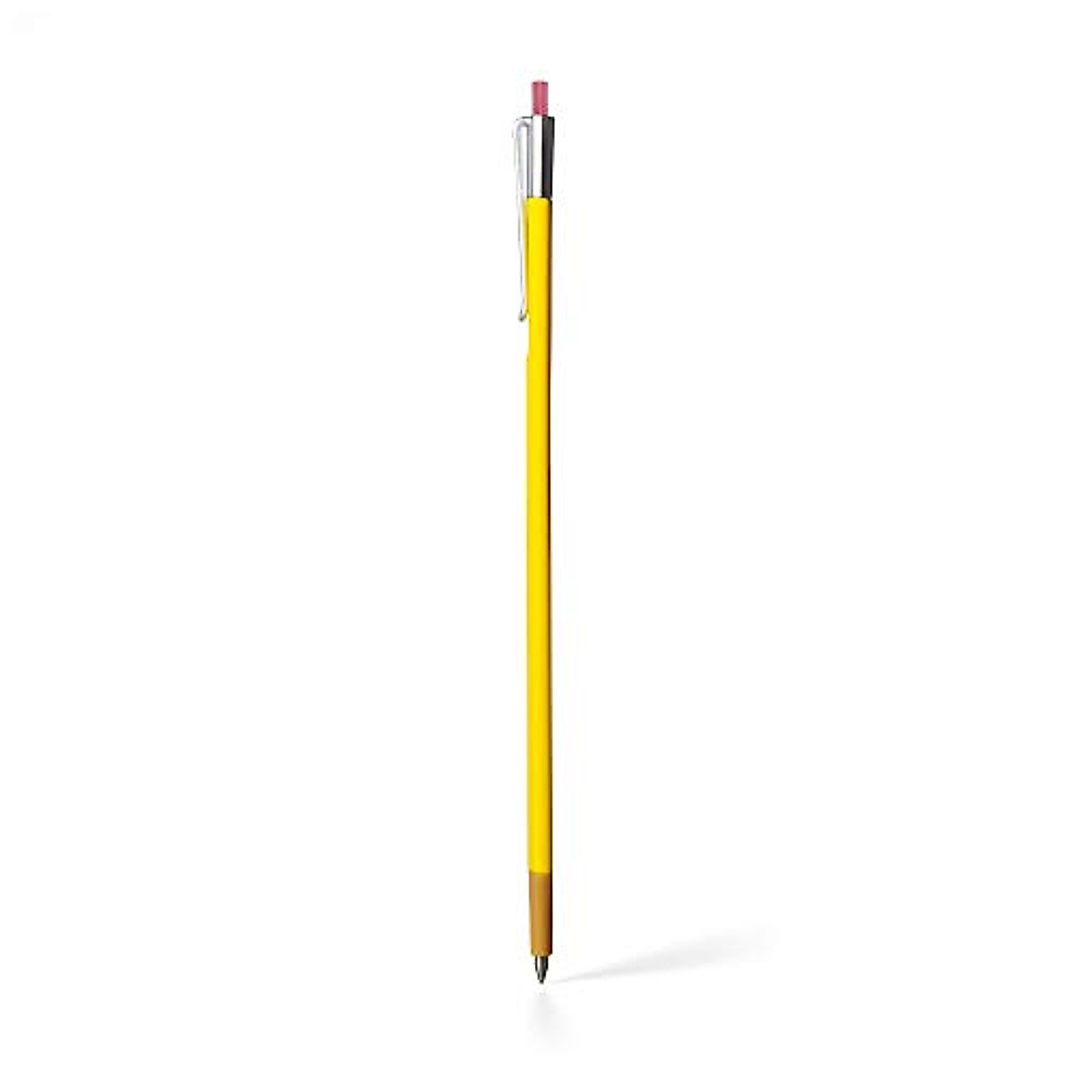 New Pen Bookmark with Refills | Erasable Ballpoint Gel Pen and Bookmark 3-in-1 | Ink Novelty Pen with Eraser | Page Marker | Book Marker | Page Holder Clip | Gift for Reader and Writer (Yellow)