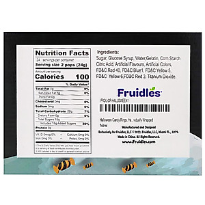 Fruidles Halloween Candy Rings, Hard Candy, Individually Wrapped (12-Pack)
