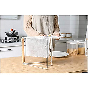 siyue Folding Countertop Dishcloth Drying Rack, 3 Arm Dish Cloth Rag Towel Rack, Minimalist Designed Dishcloth Hanging Rack Organizer, White