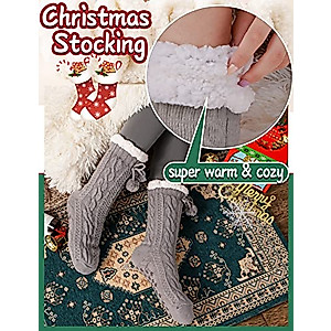 Fuzzy Socks for Women Slipper Fluffy Cozy Cabin Winter Warm Soft Fleece Comfy Thick Christmas Socks Grips Non Slip Stocking Stuffers for Women White Elephant Valentines Mothers Day Gifts for Mom Grey