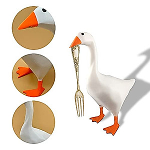 Goose Statue Magnetic Key Holder, Animal Magnetic Key Holder Sculpture Modern Home Decor，Cute Magnetic Goose Key Holder for Key Hooks Pens Bells (Yellow)