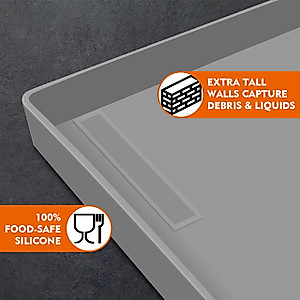 Griddle Protective Mat for Blackstone - 28" Magnetic Silicone Grill Cover, Food Grade Silicone Mat - All Season Cooking Surface Protective Cover (28" Grey)