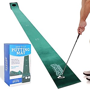 Swing Sports Adjustable Putting Green - Quiet Auto Ball Return Electric Putting Green Indoor Practice Putt Training Aid