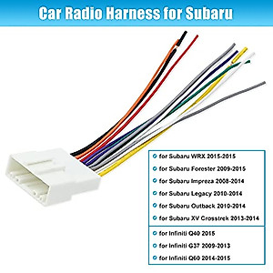Fiegromech Car Radio Stereo Wiring Harness Adapter Replacement for Nissan Subaru Infiniti Aftermarket Car CD DVD Head Unit Wire Cable