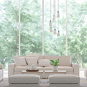 Globe Electric 69989 Harland 30W LED Integrated 6-Light Chandelier, Chrome, Clear Glass Shades, Dimmable, 1500 Lumens, 3000 Kelvin (Warm White), 80 CRI