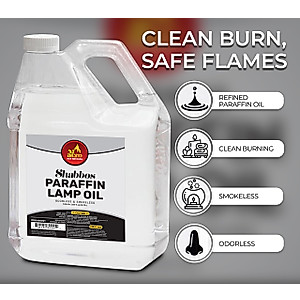 1 Gallon Paraffin Lamp Oil - Clear Smokeless, Odorless, Clean Burning Fuel for Indoor and Outdoor Use - Shabbos Lamp Oil, by Ner Mitzvah