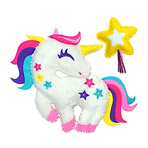 C.S. Kids Magic World DIY Personalised Unicorn Sewing Kit |Frist Sewing Arts & Crafts Gifts | Educational Sewing Kit for Kids | Sew Your Own Unicorn (Safety Neddle & Instruction Included)