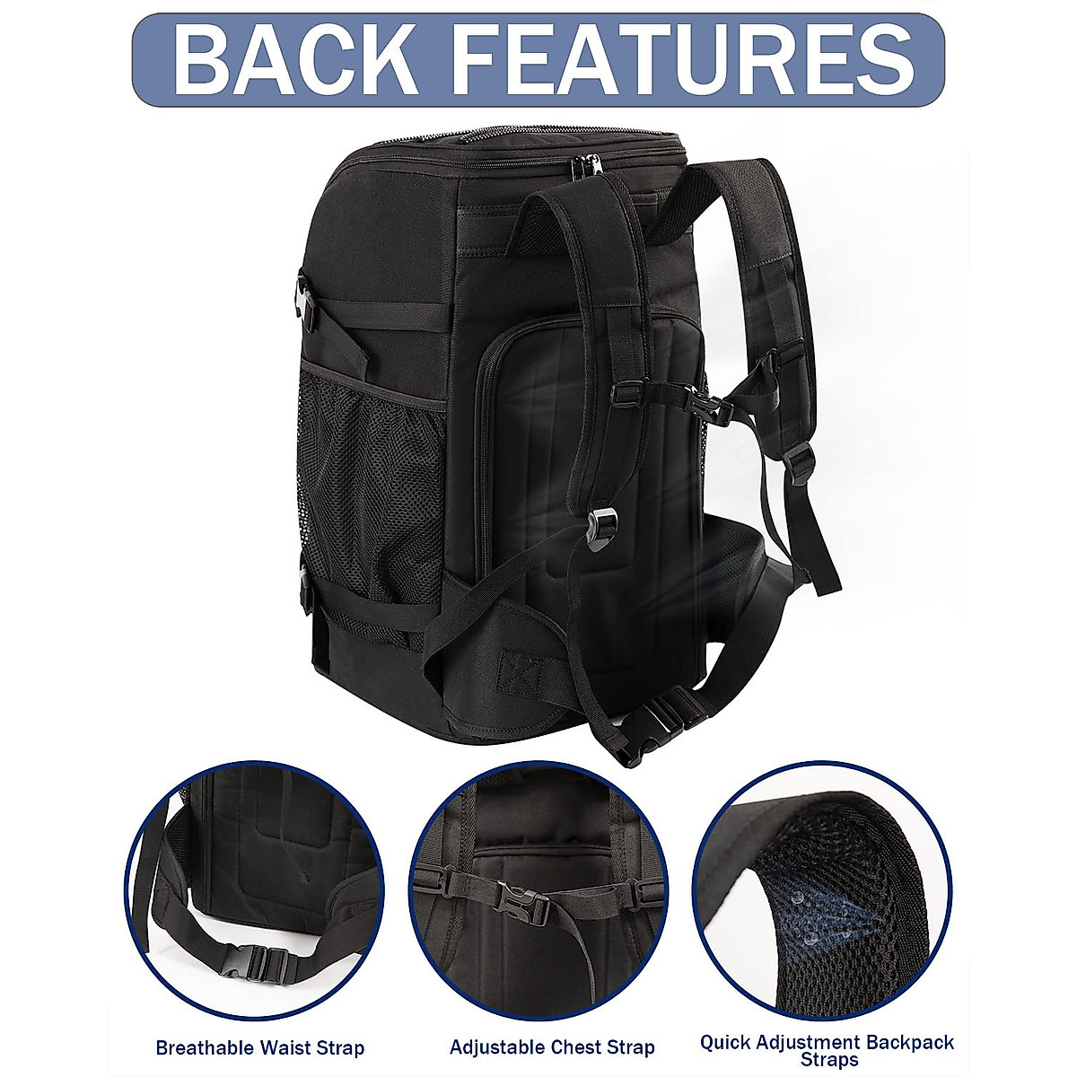 DAUSROOB Ski Boot Bag Snowboard and Ski Backpack 50L Padded Travel Boot Bag for Snowboard Boots, Helmet, Goggles, Gloves Durable Unisex Ski Bag