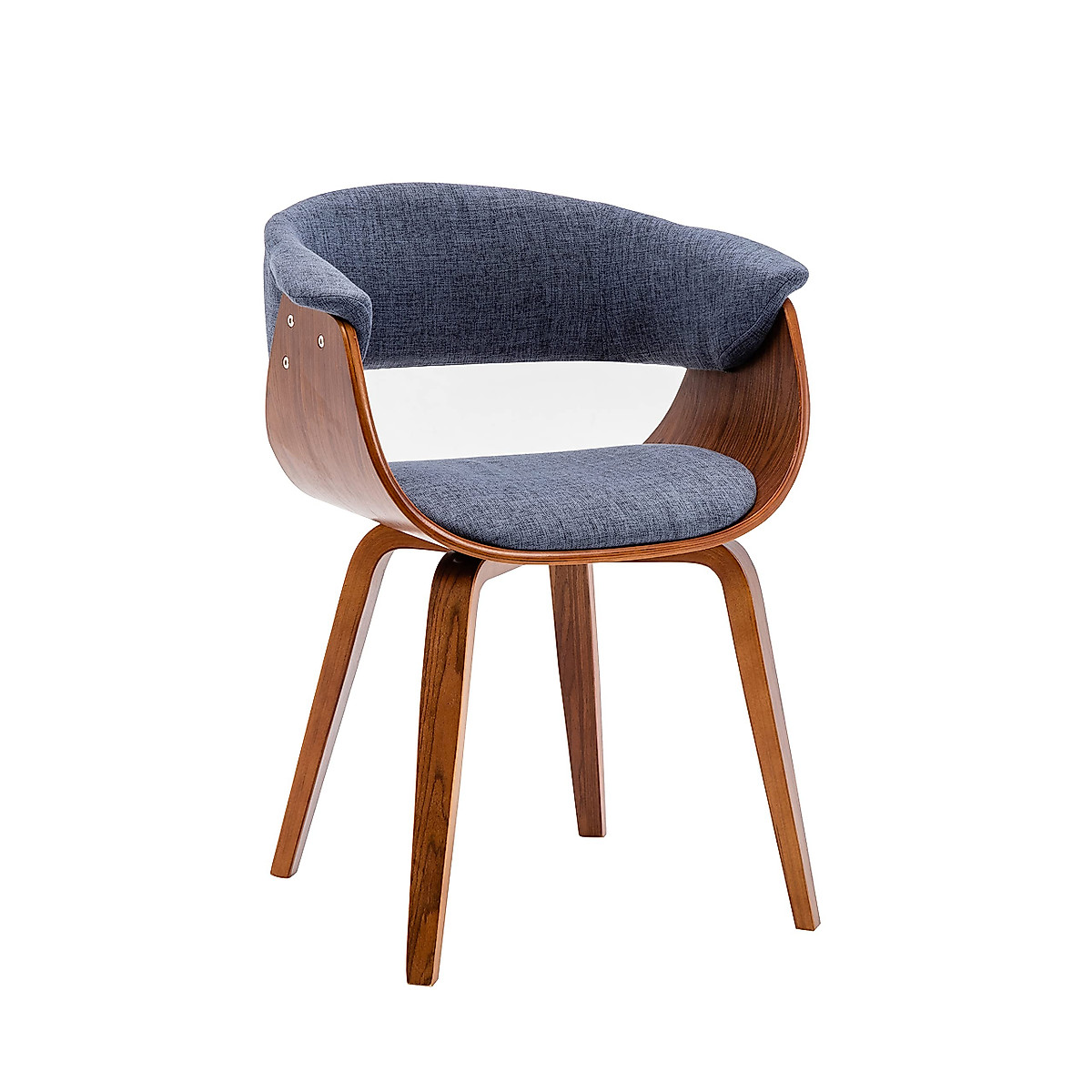 Porthos Home Merin Dining Chair with Ergonomic Curved Back and Seat in Fabric Upholstery, Sturdy Wooden Legs