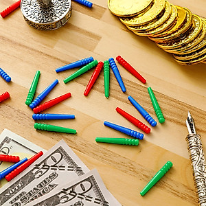 48 Pieces Plastic Cribbage Pegs 3 Colors Game Pegs Traditional Plastic Pegs Tapered Board Pegs Replacement Standard Pegs for Cribbage Traditional Board Game