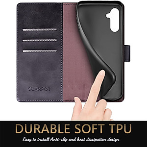 SUANPOT for Samsung Galaxy A54 5G Wallet case with RFID Blocking Credit Card Holder,Flip Book PU Leather Protective Cover Women Men for Samsung A54 Phone case Black