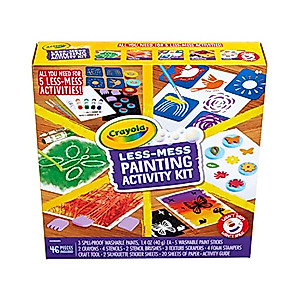 Crayola Less Mess Painting Activity Kit (46pcs), Kids Art Set, Washable Kids Paints, Gifts for Kids, Ages 4+