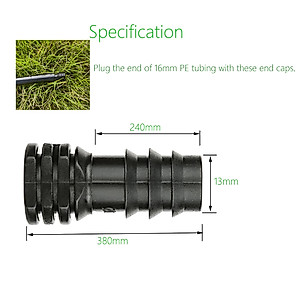 La Farah 1/2 inch Drip Irrigation Fittings, Barbed End Plug Connector Fit 1/2" Irrigation Tubing (0.52" ID x 0.65" OD), End Cap Plastic Plug Nuts - Pack of 10
